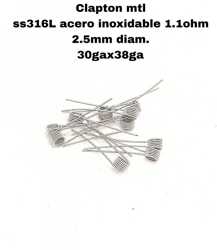 10 RESISTENCIAS MTL CLAPTON 1.1OHM SS316L ACERO INOXIDABLE – GORYS-PYKA ...